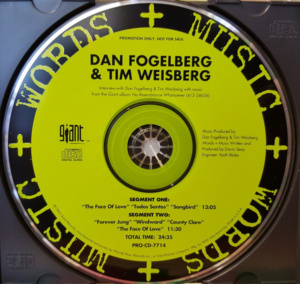 Dan Fogelberg & Tim Weisberg – Words + Music (CD-Used) – Vals halla Records