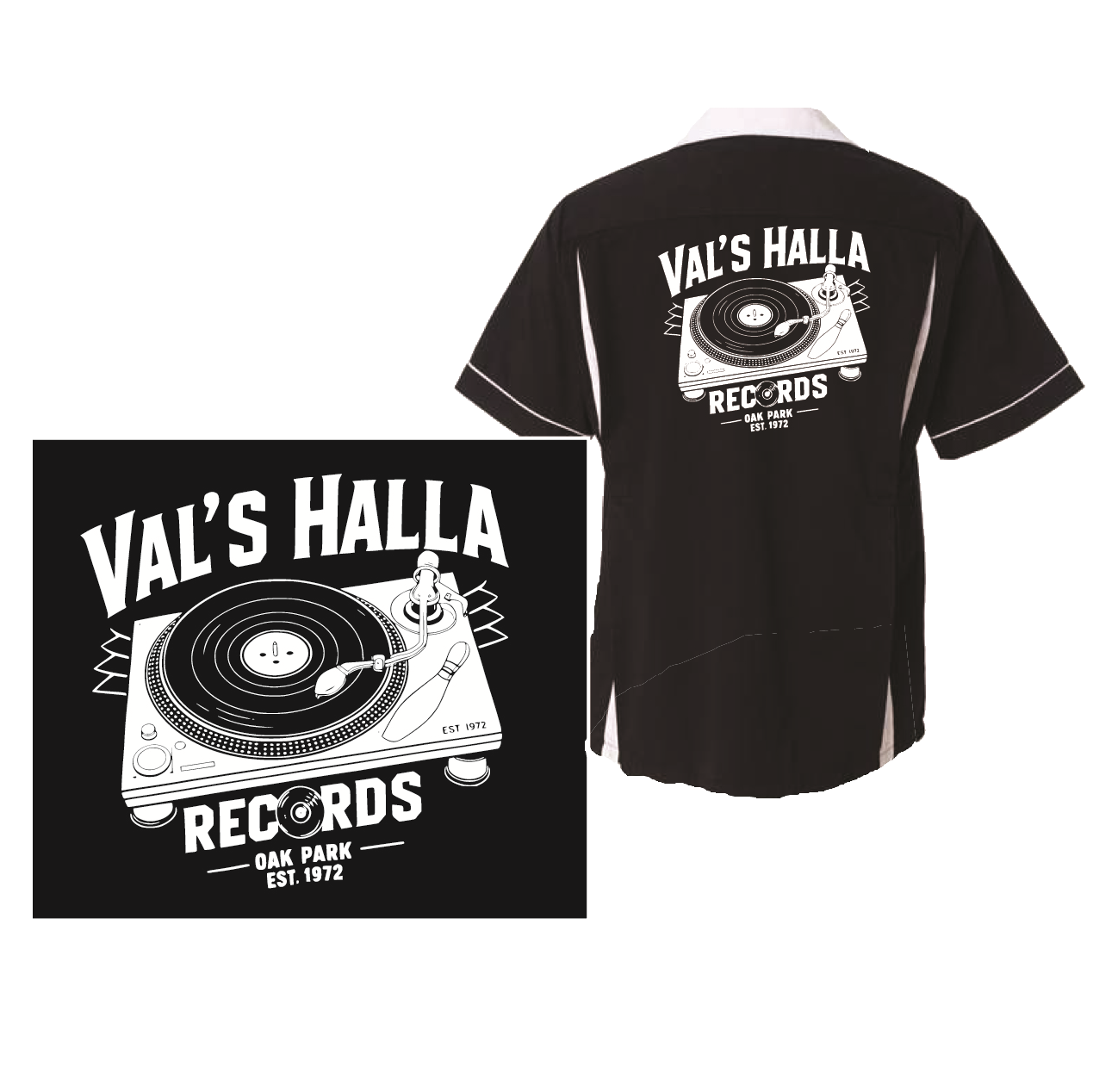 Val’s Bowling Shirt: Black – Vals halla Records