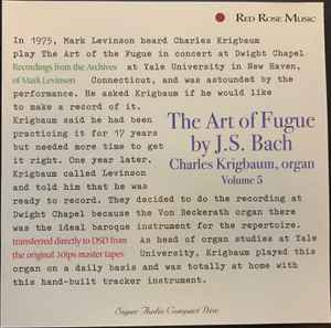 Charles Krigbaum – The Art Of The Fugue By J.S. Bach (CD-Used) – Vals ...